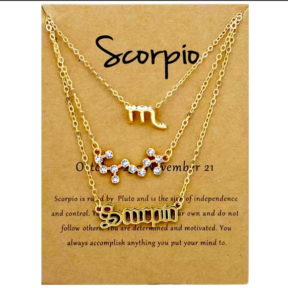 Jewelry | Scorpio Zodiac Alphabet Symbols Rhinestone Clavicle Chain ...